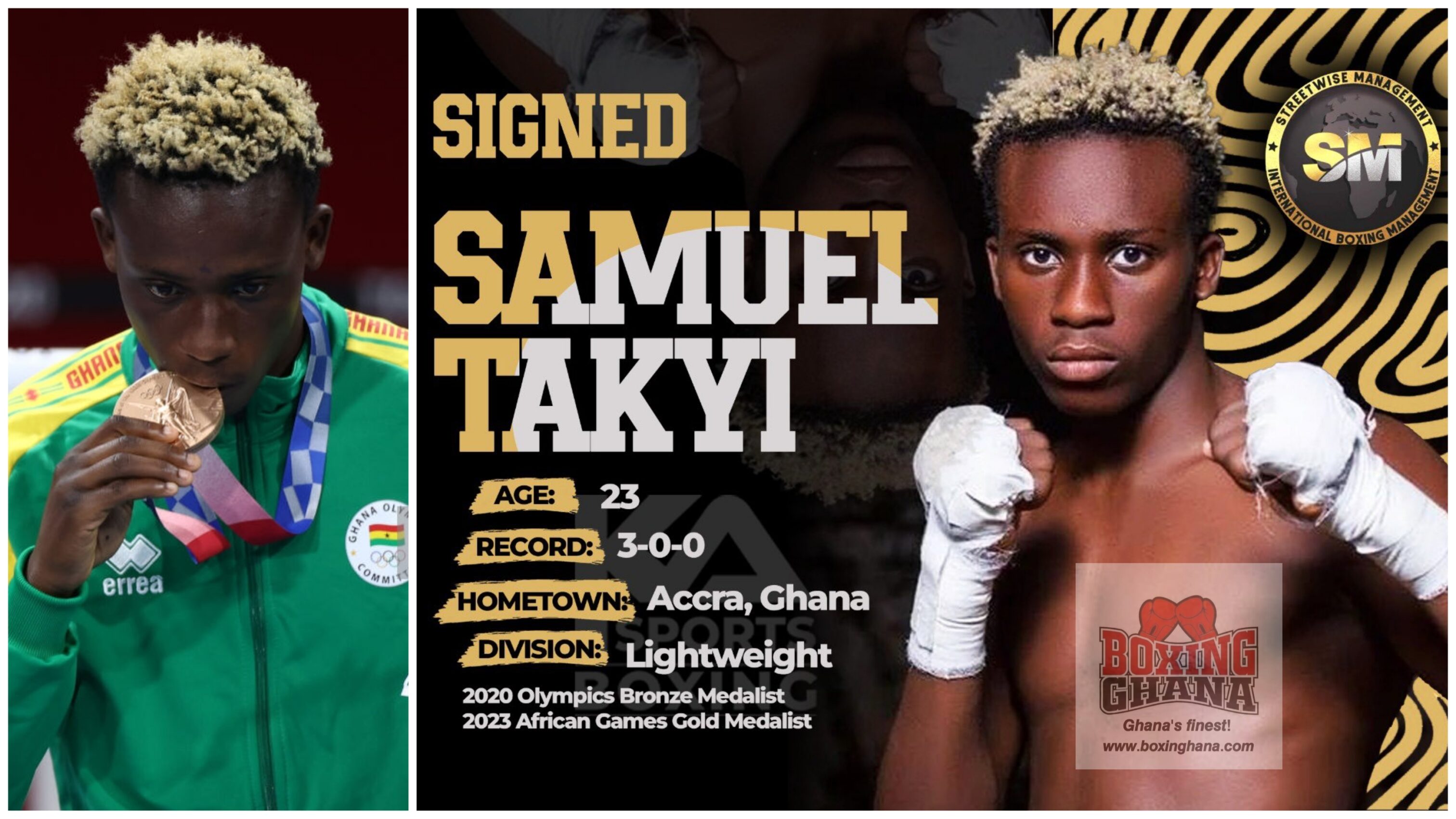 Samuel Takyi Signs With Streetwise Management, Ends His Amateur Career